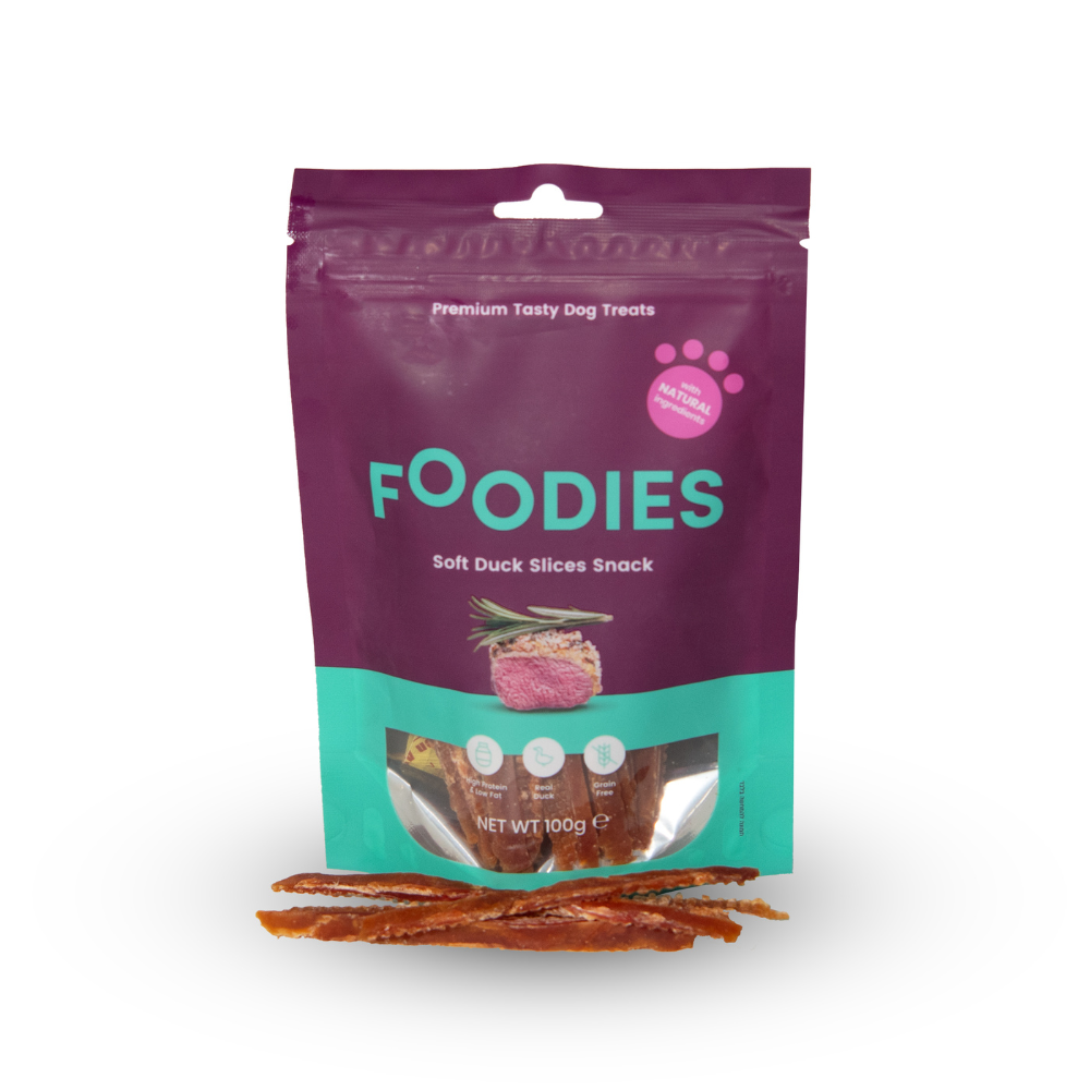 חטיף FOODIES נתחי ברווז רכים, 100 גרם - Bax